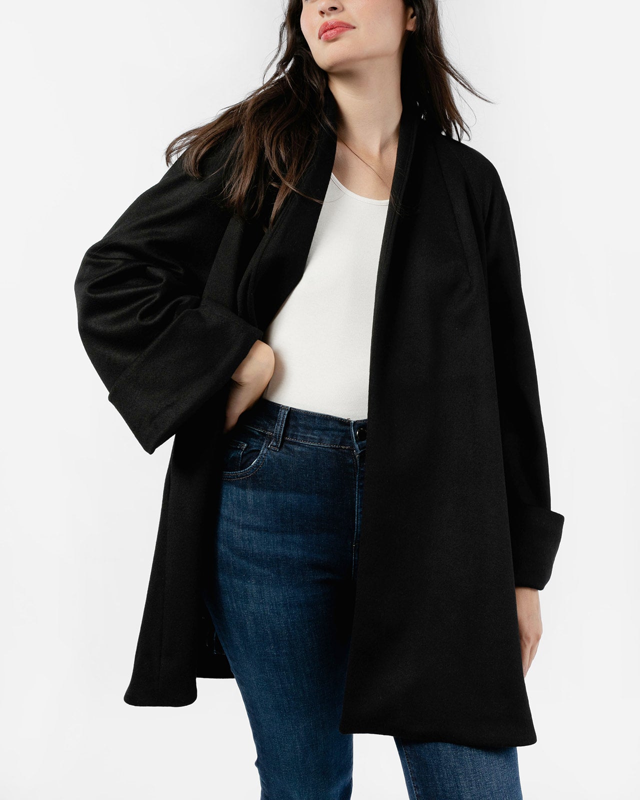 Women's Wool Swing Coat - Adult - Black – The Checkroom