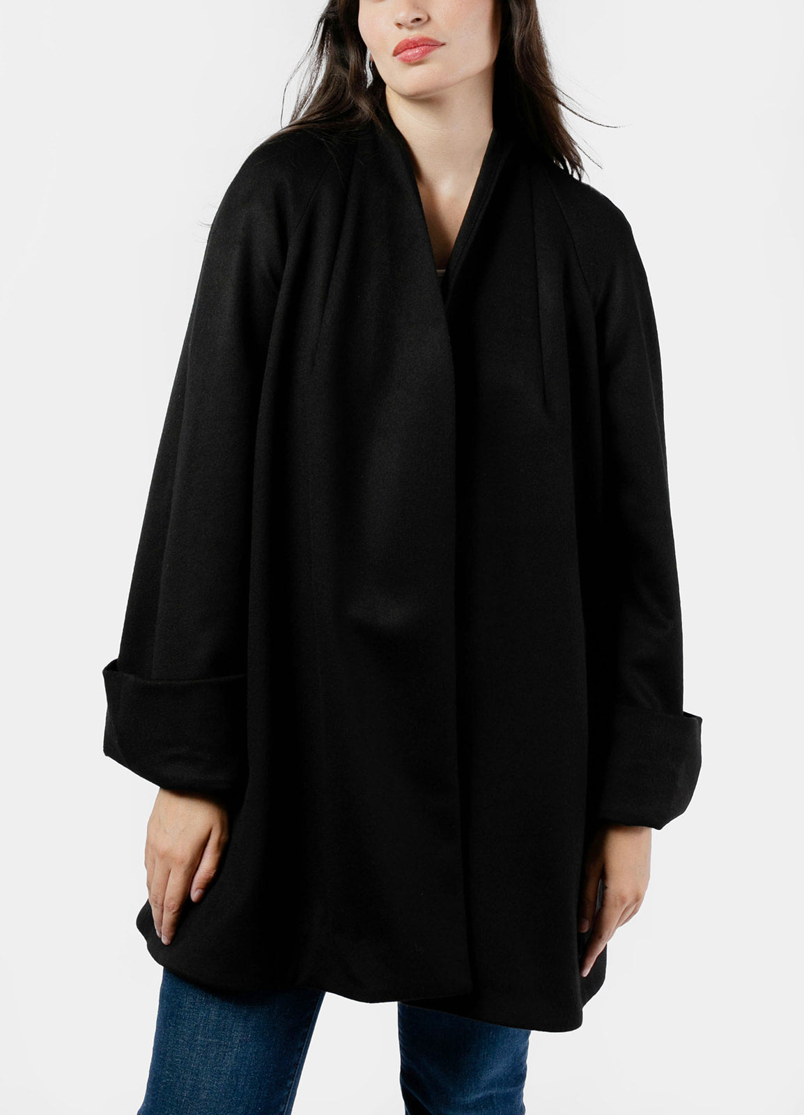 Women's Wool Swing Coat - Adult - Black – The Checkroom